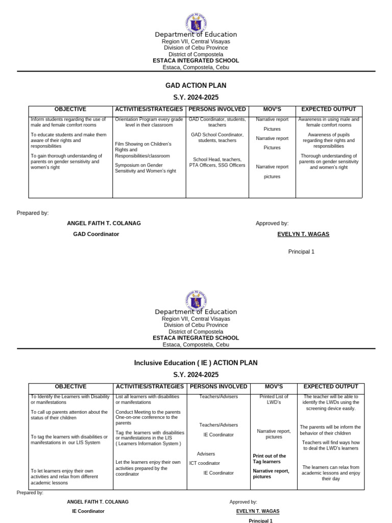 GAD-ACTION-PLAN | PDF | Learning | Behavior Modification