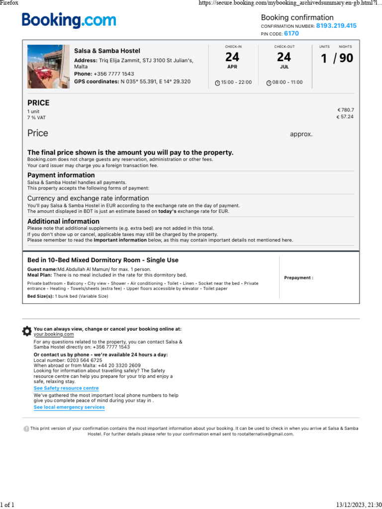 Confirmation | PDF | Fee | Exchange Rate