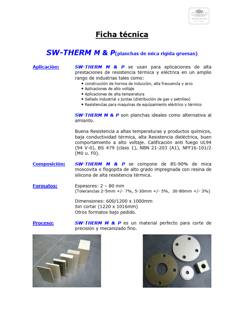SW-THERM M&P SP Muscovita | PDF | Electricidad | Sector secundario de ...