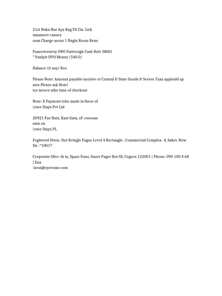 OYO Payment Receipt | PDF