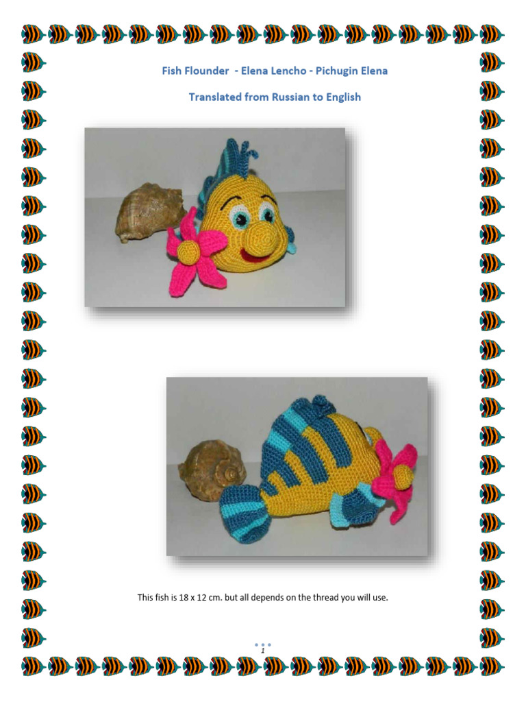 Fish-Flounder | PDF | Crochet | Textile Arts