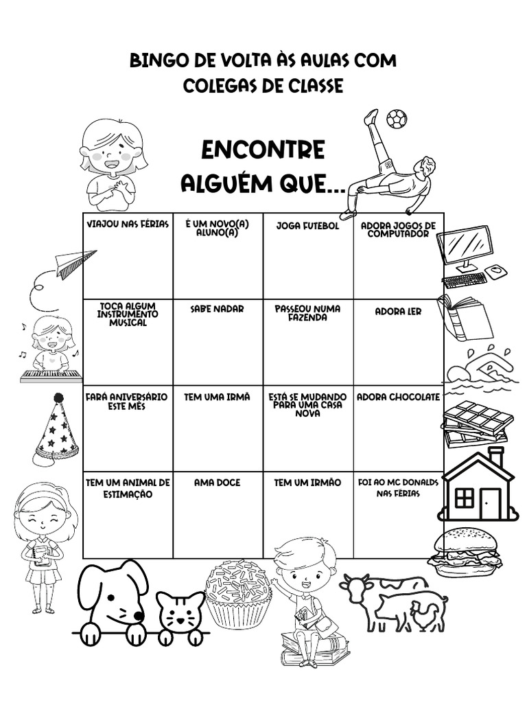 BINGO DE VOLTA AS AULAS Rt52wo | PDF