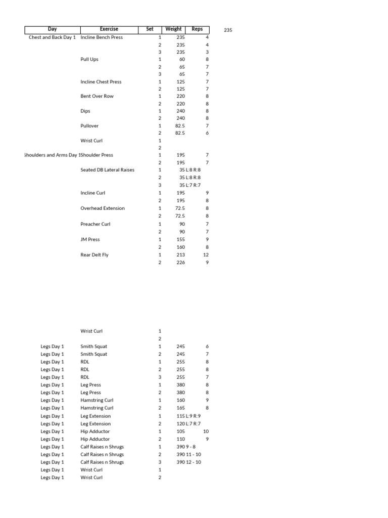 Workout Program | PDF | Anatomical Terms Of Motion | Physical Fitness