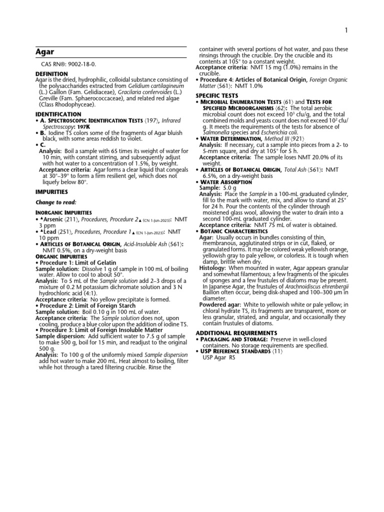 Agar | PDF | Agar | Water