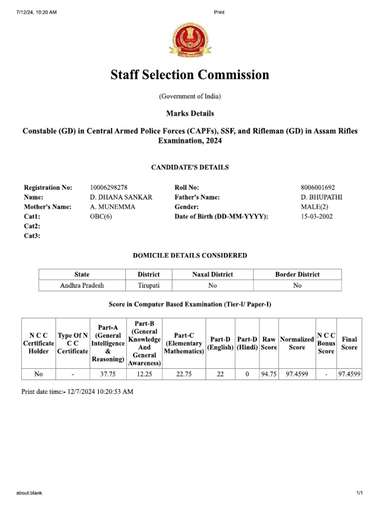 GD Final Result | PDF