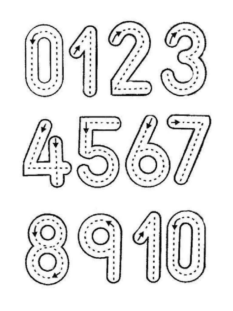 Numeros Con Trazos Del 1 Al 10 | PDF