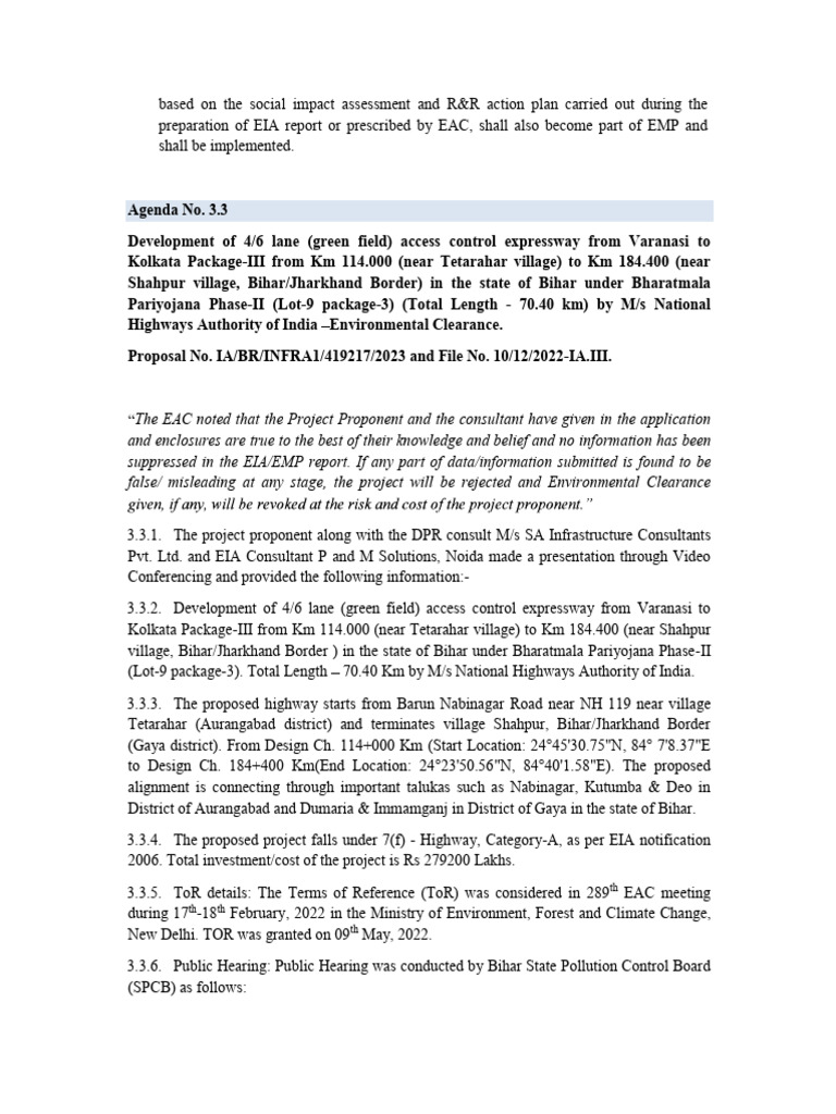 MoM 322nd Meeting EAC - Project Only | PDF | Environmental Impact ...