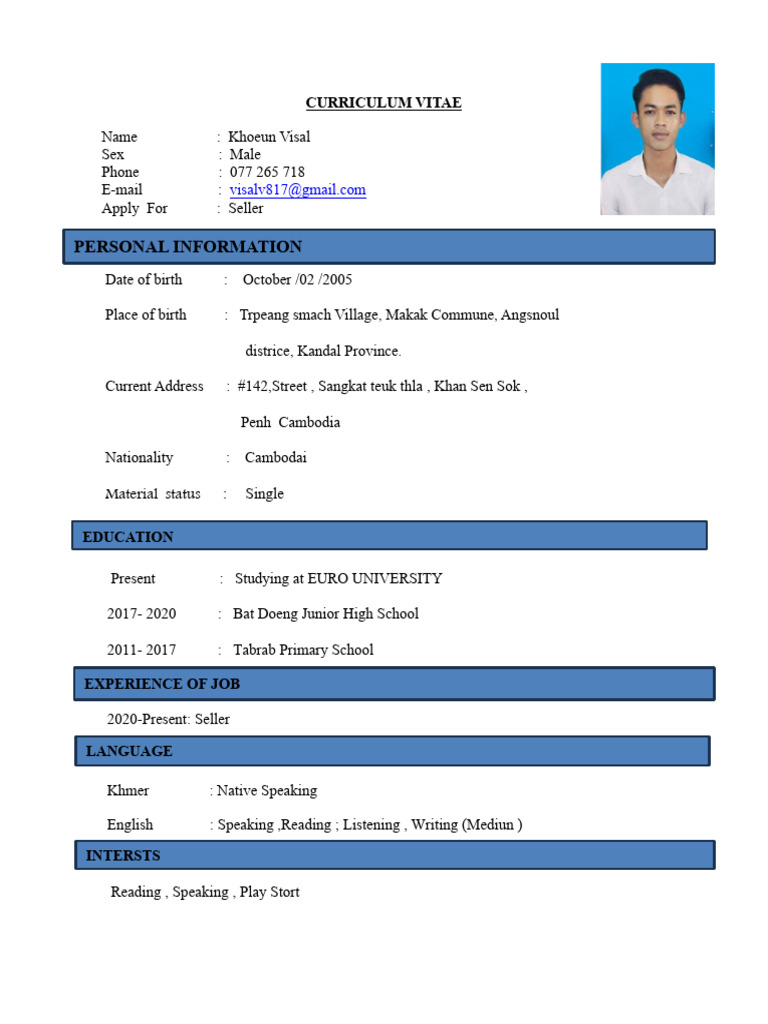 CURRICULUM VITAE 1 | PDF