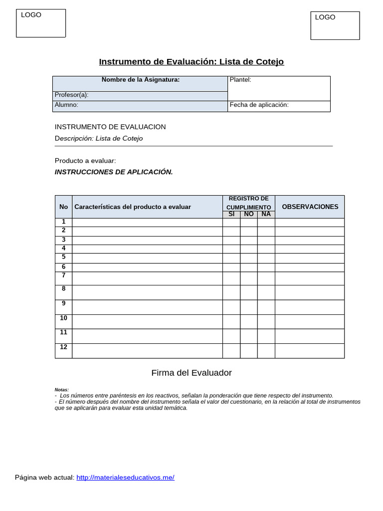 2 Formato Instrumentos de Evaluacion Modelo 2 1 | PDF | Evaluación | Aprendizaje