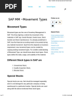 List of SAP Movement Types | PDF | Inventory | Goods