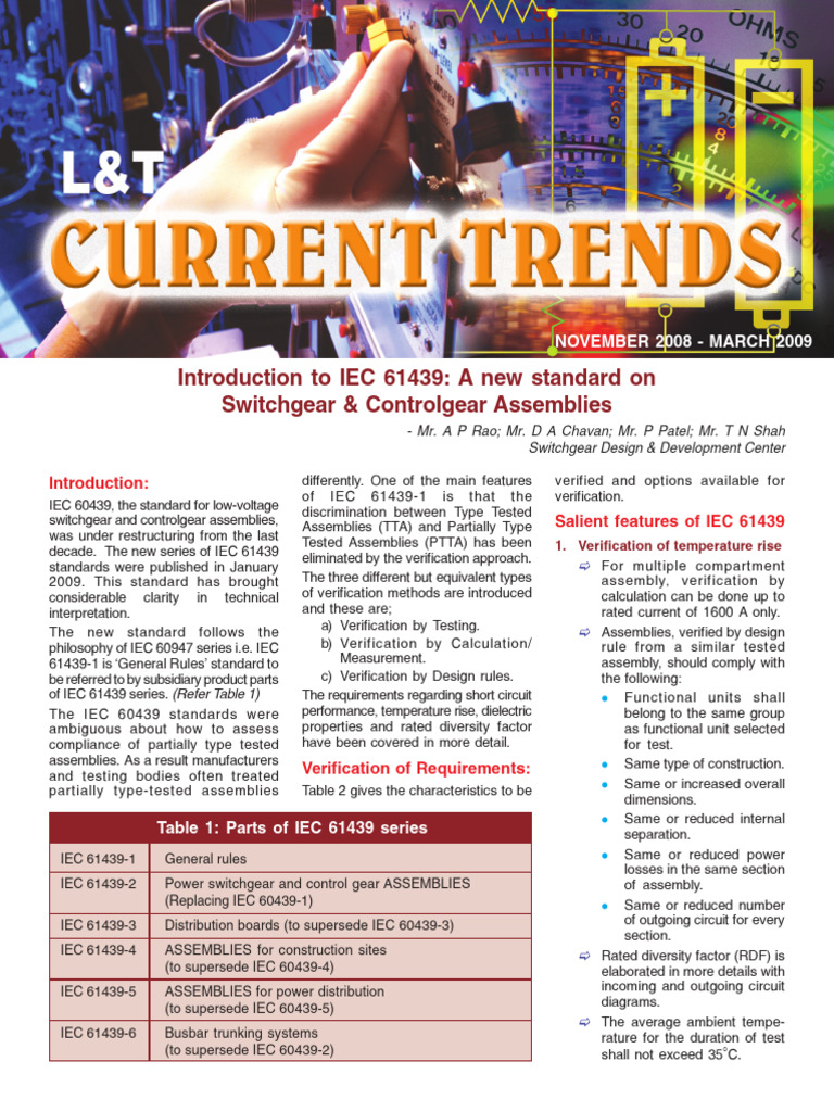 Overview of IEC 61439 Standards | PDF | Insulator (Electricity ...