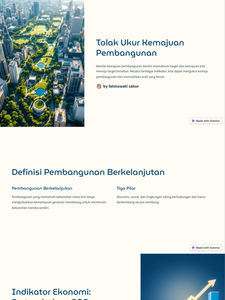 Tolak Ukur Kemajuan Pembangunan | PDF