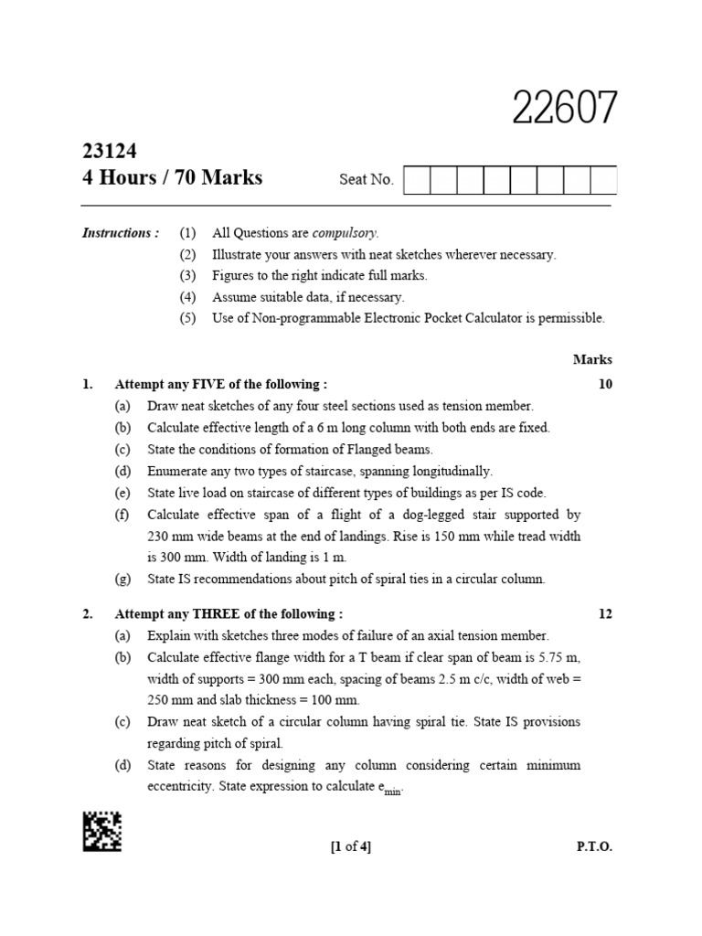 Question Paper Winter 2023 | PDF | Stairs | Beam (Structure)