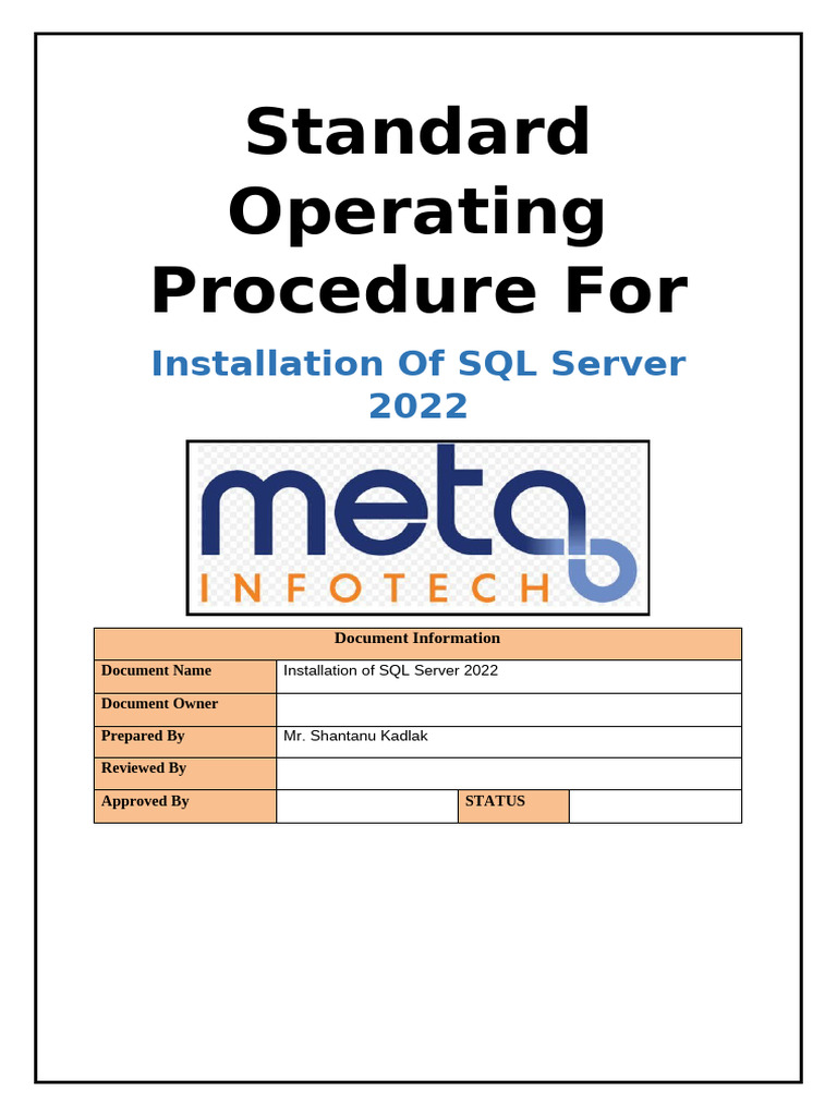 SQL Server 2022 Installation Guide | PDF