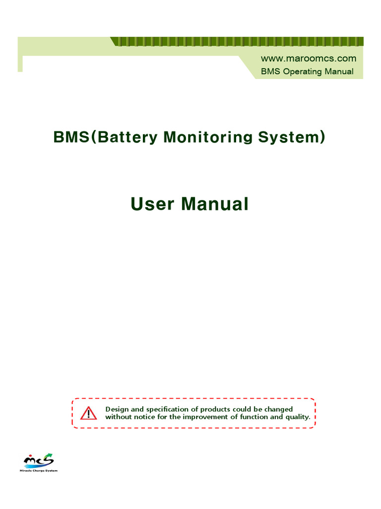Bms Manual Eng | PDF | Electronics | Computing