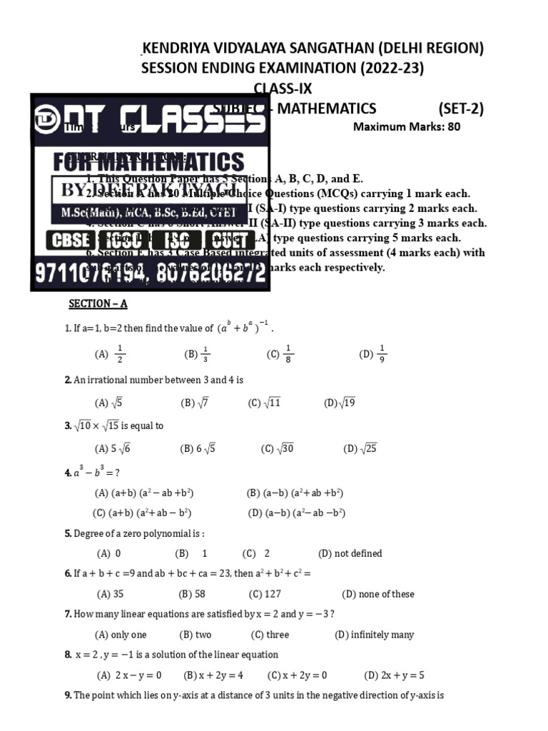 Maths Ix Set2qp-1 | PDF | Triangle | Elementary Mathematics