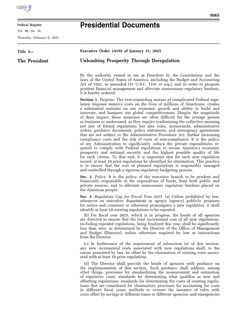 Executive Orders Trump 2025 | PDF | Government | Federal Government Of ...