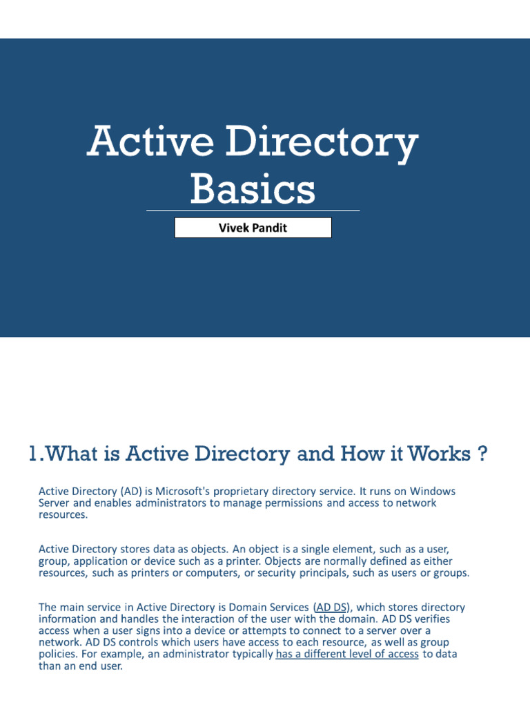 1 +Active+Directory+Basics | PDF