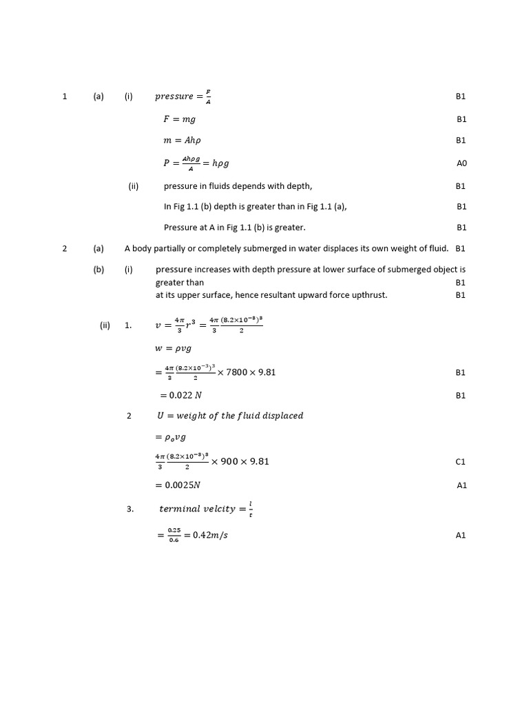 Fluid Pressure and Buoyancy Principles | PDF | Buoyancy | Physical ...