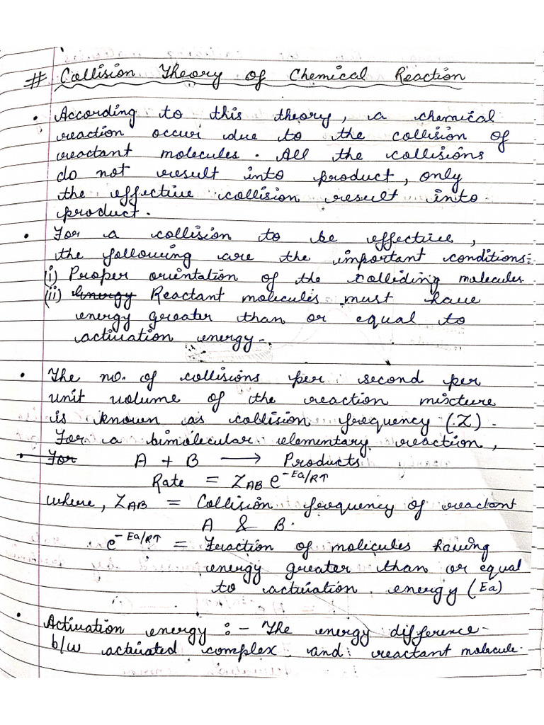 Collision Theory Notes | PDF