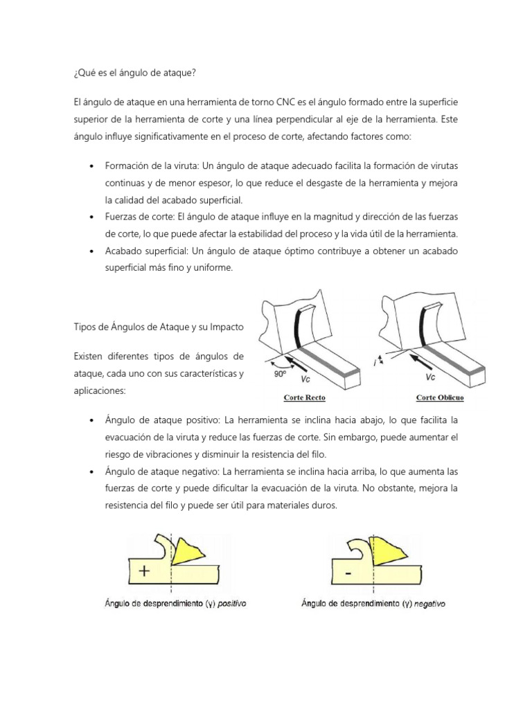 Ángulo de Ataque en Torno CNC: Guía Esencial | PDF | Sector secundario ...