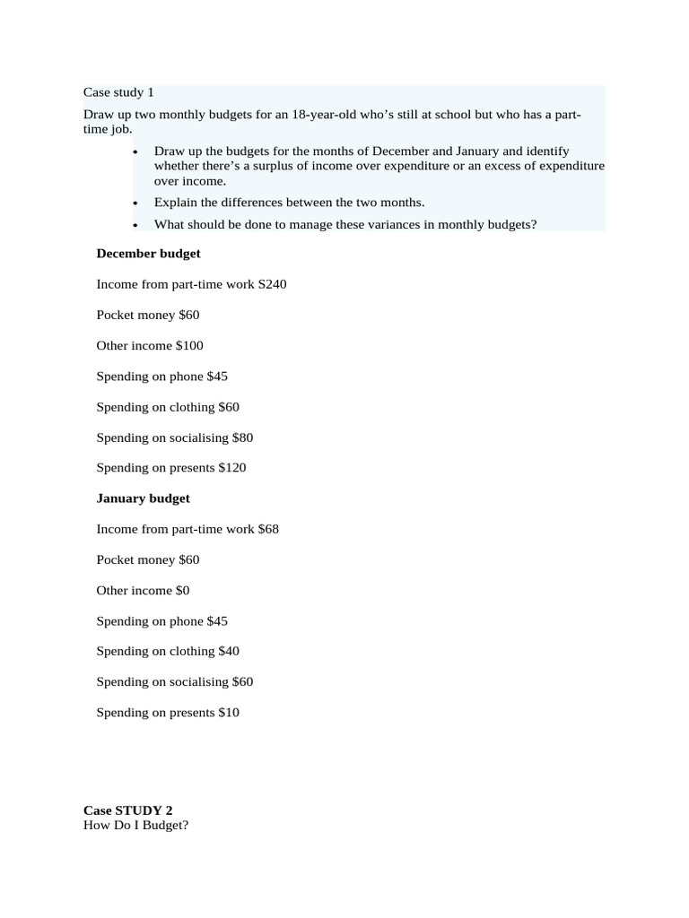 Manage Finance Case Study | PDF | Paycheck | Expense