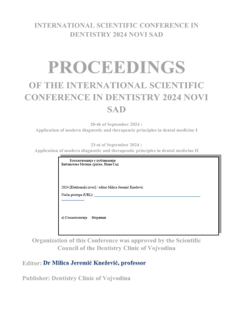 Dentistry Conference Proceedings 2024 | PDF | Dental Implant | Medical ...