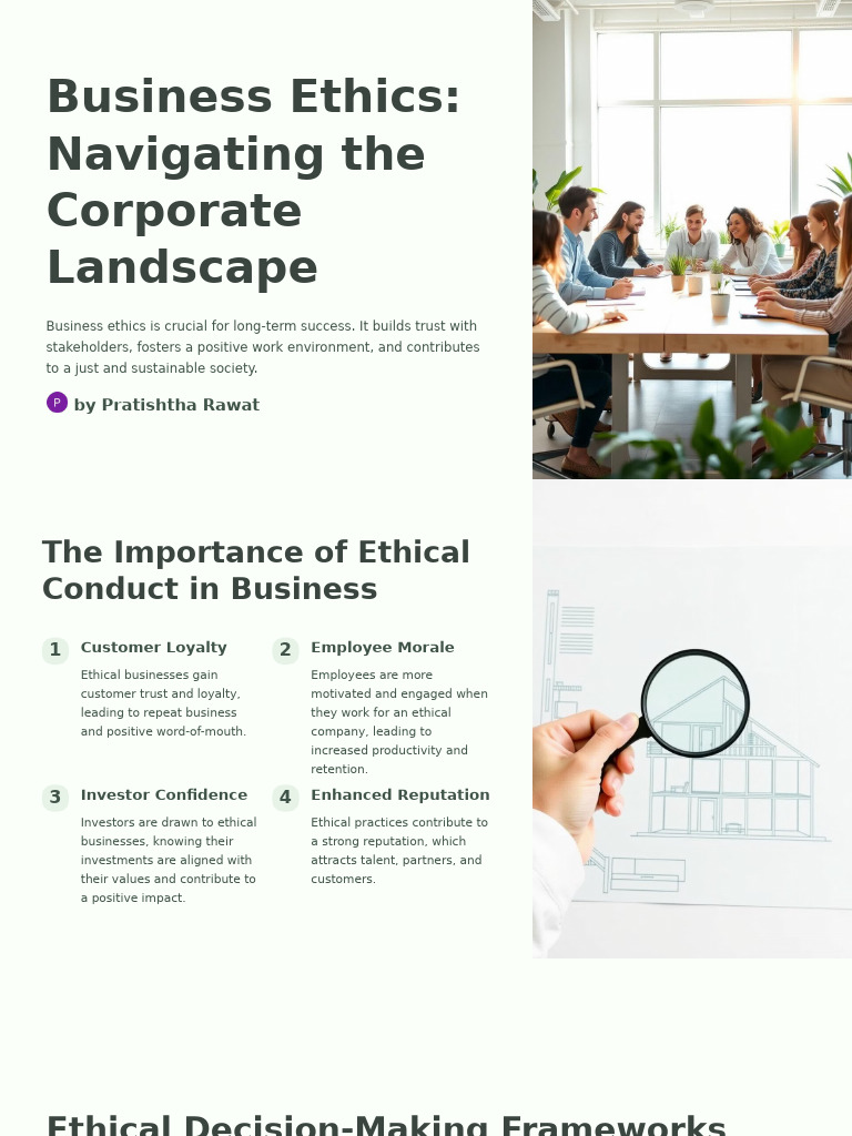 Business Ethics Navigating The Corporate Landscape | PDF | Business ...