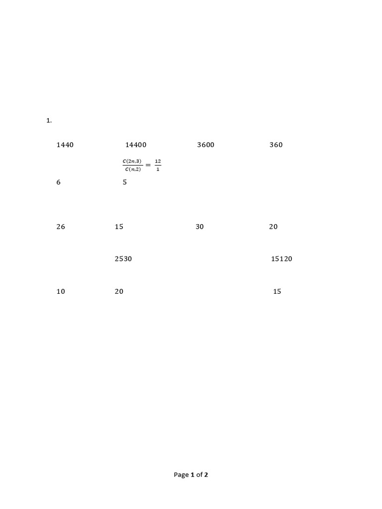 24-25.CH 6- Permutations & Combinations CLASS XI Mathematics(041) Revision Assignment | PDF ...