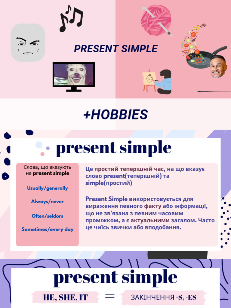 Present Simple + Hobbies | PDF