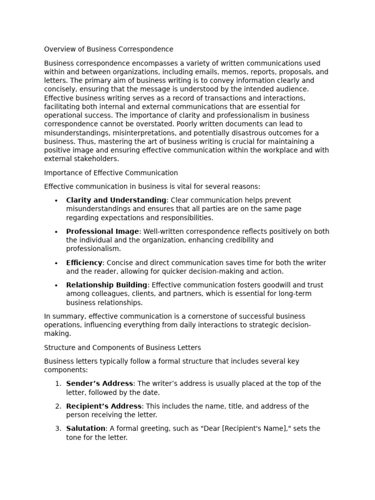 Essentials of Business Correspondence | PDF | Communication | Memorandum