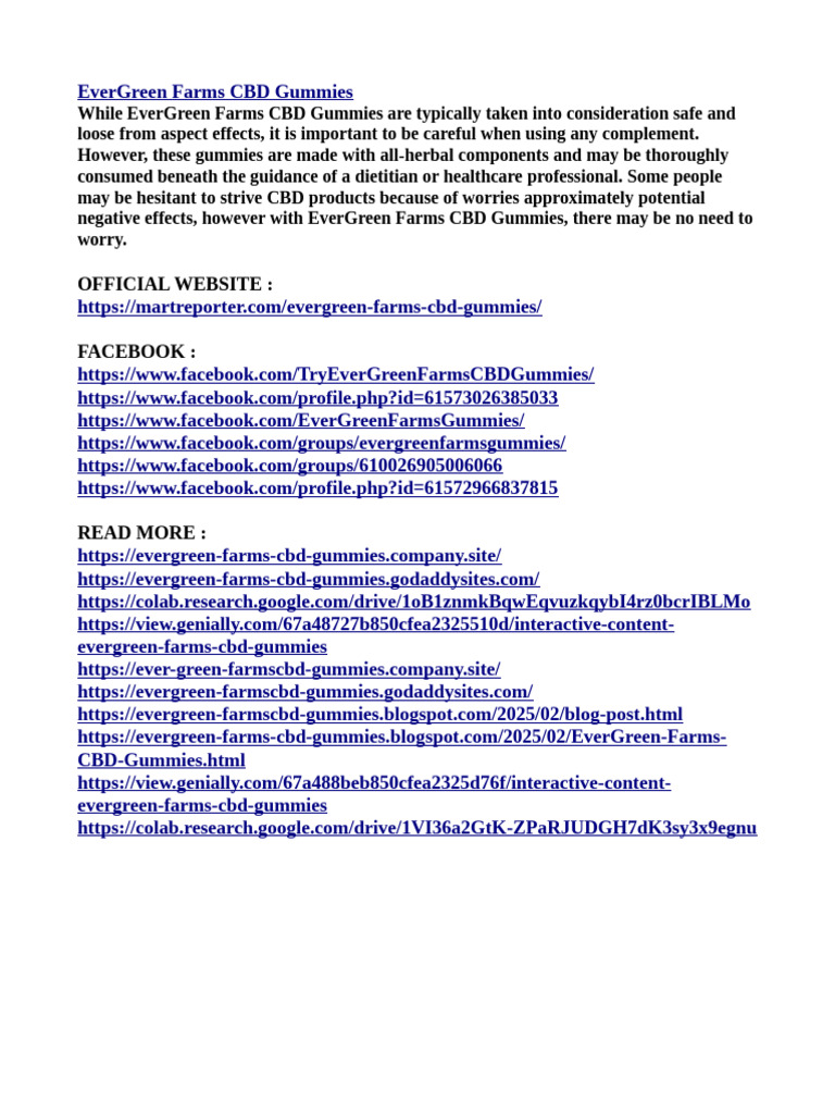 EverGreen Farms CBD Gummies Overview | PDF