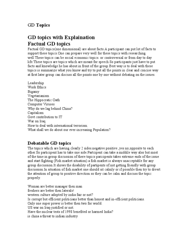 GD Topics | PDF | Globalization | Economic Growth