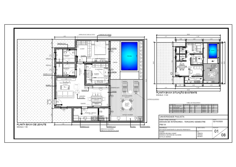 Projeto de Interiores - PIM VII - Prancha 01 | PDF | Economia doméstica | Casa