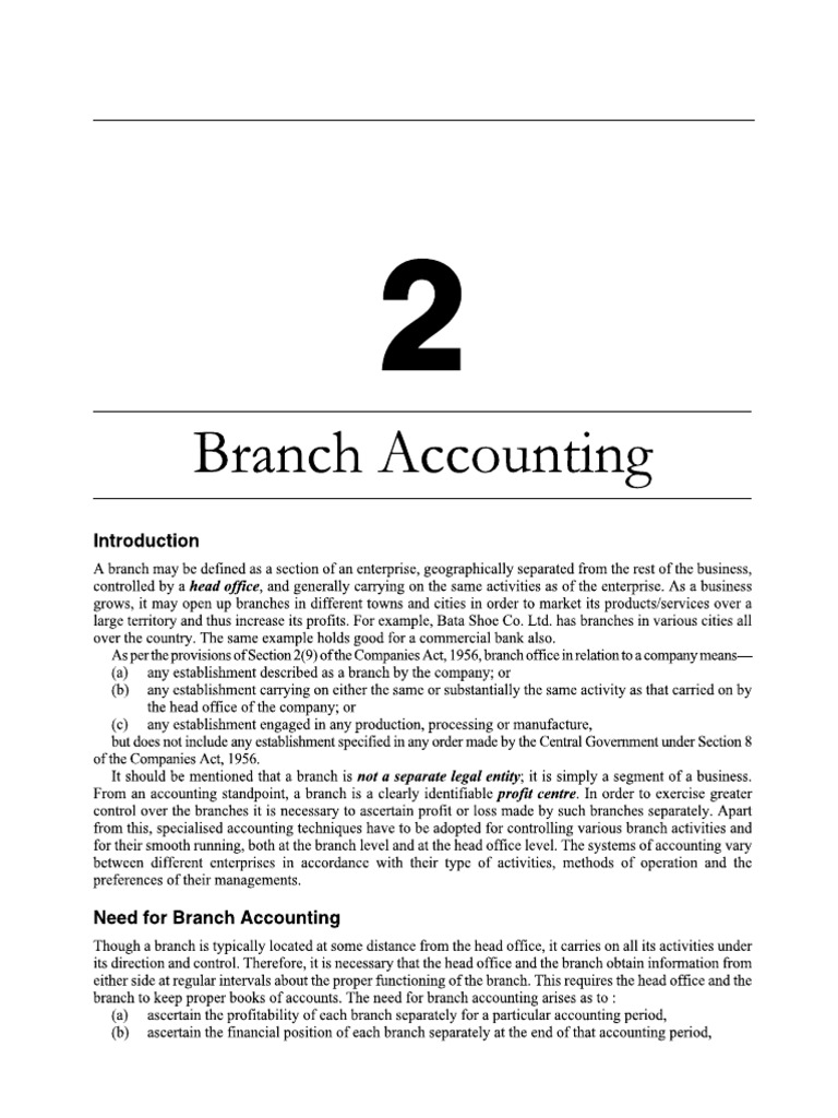 Branch Accounting | PDF