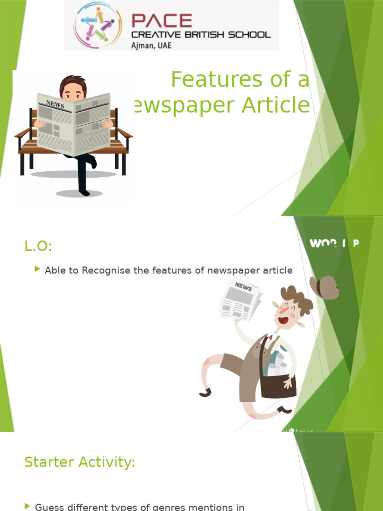 Features of A Newspaper Article | PDF