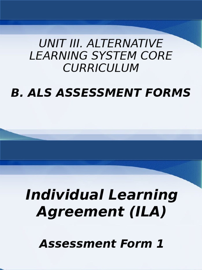 Unit 3 L2ALS Assessment Forms | PDF | Learning | Human Communication