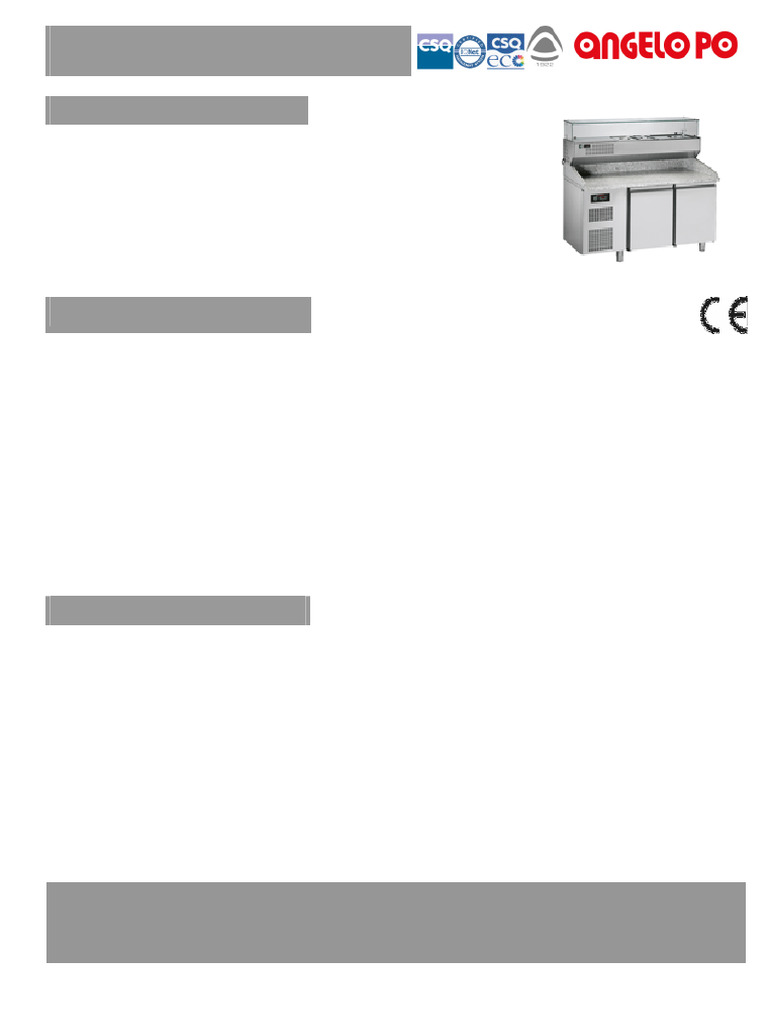 BPZ163S Pizza Complete Refrig Counter | PDF | Refrigeration | Air Conditioning