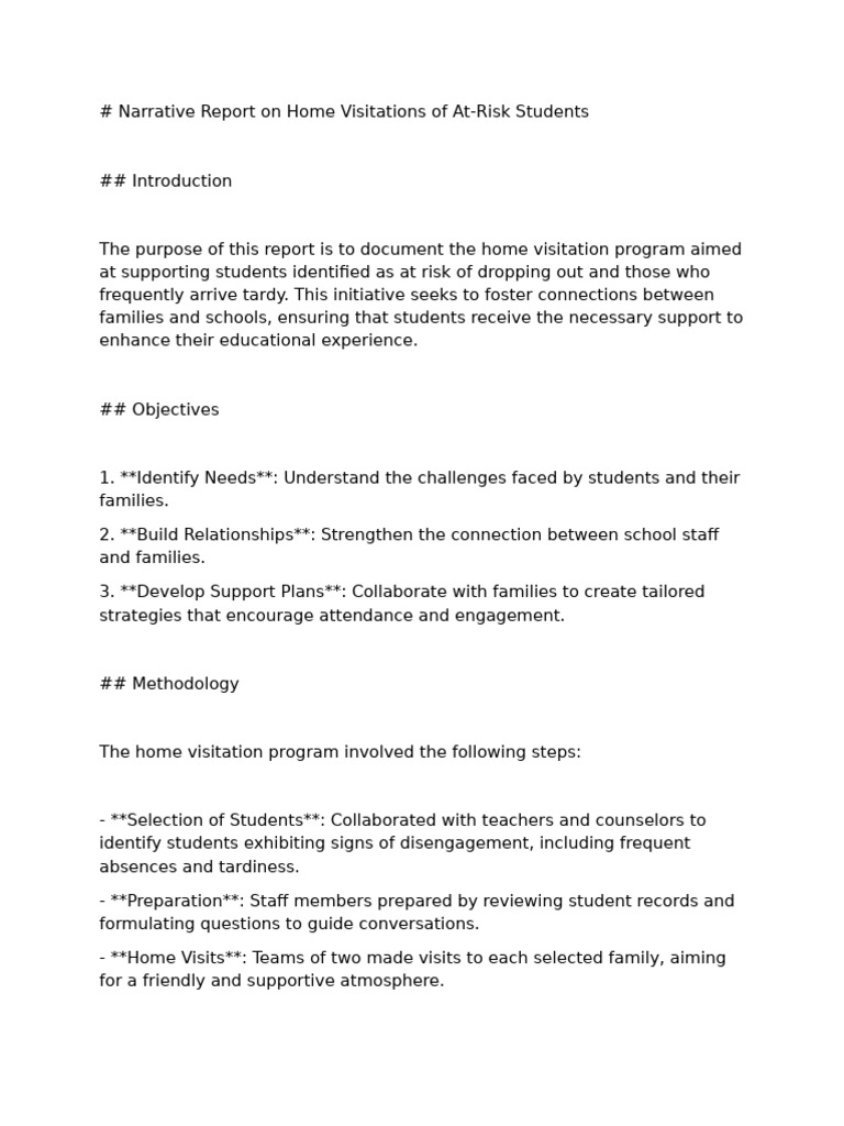 Home Visitations for At-Risk Students | PDF | Communication | Motivation