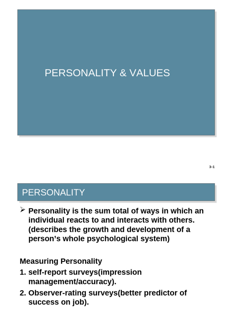 Personality and Values | PDF | Intelligence | Social Psychology