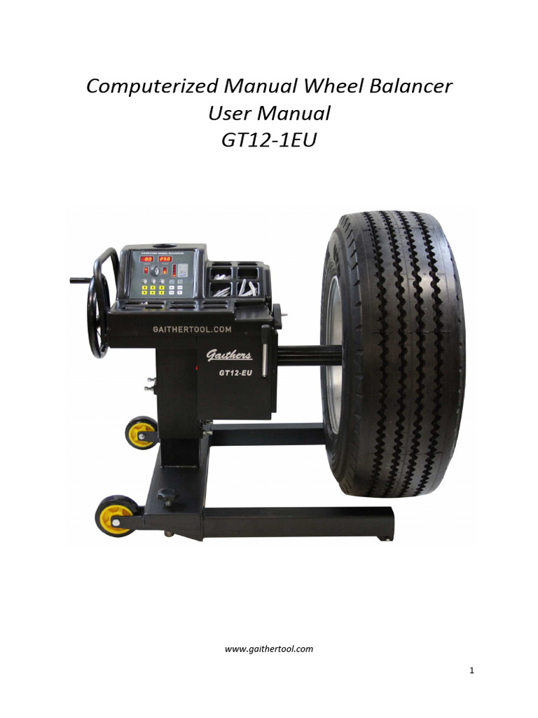 GT12-1EU Wheel Balancer User Manual | PDF | Axle | Wheel