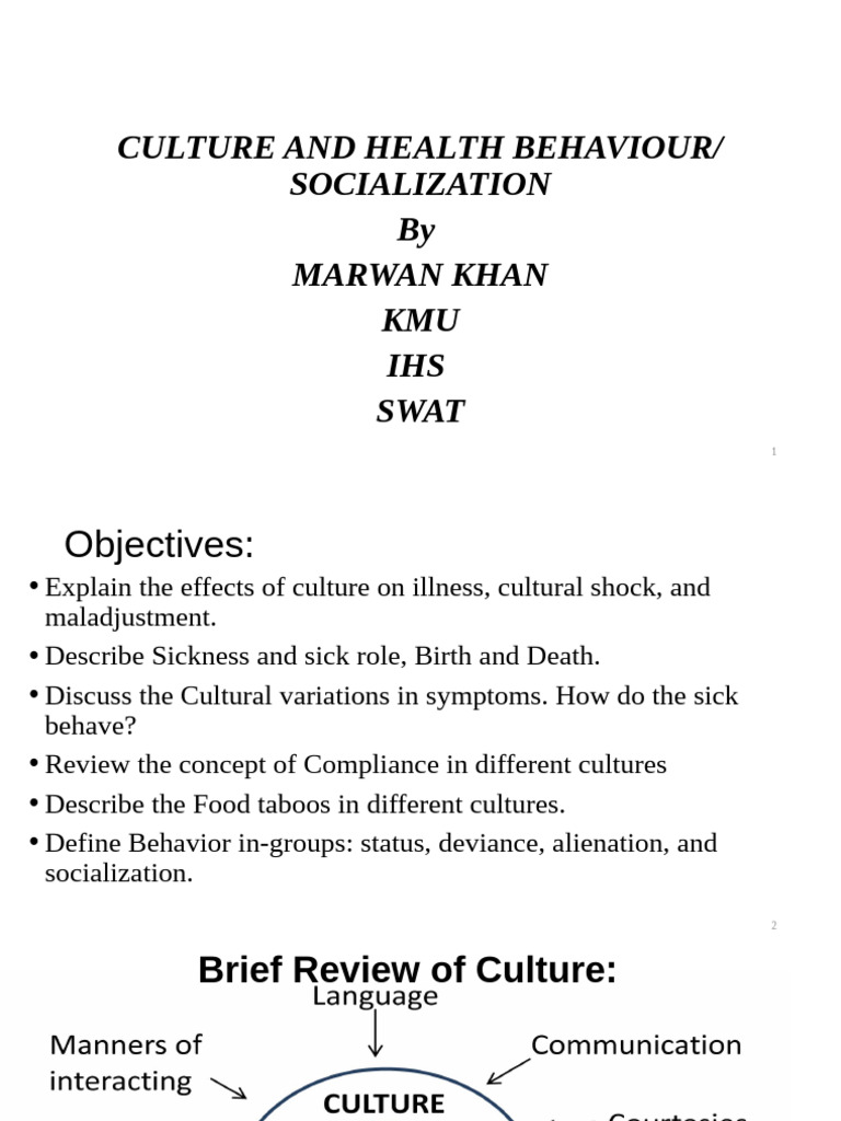 Unit-III Culture and Health Behavior and Socialization | PDF | Social Alienation | Profanity