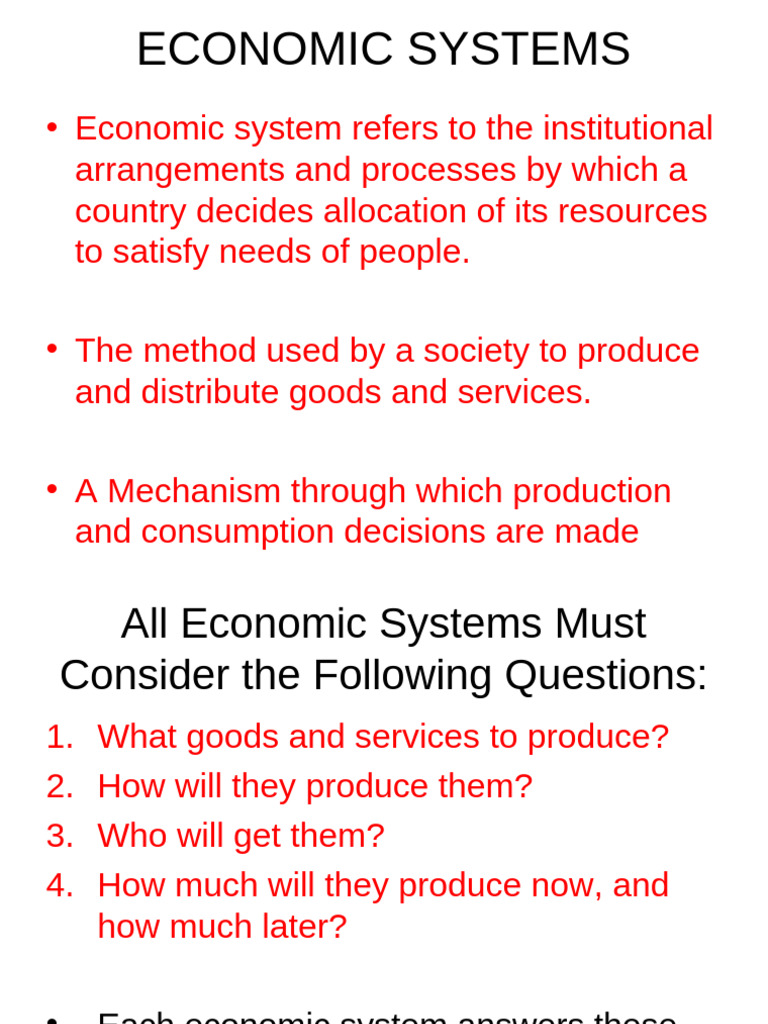 Economic Systems | PDF | Economic System | Macroeconomics