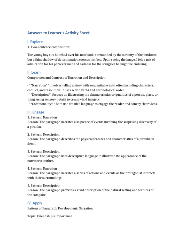 Learners Activity Sheet Answers | PDF