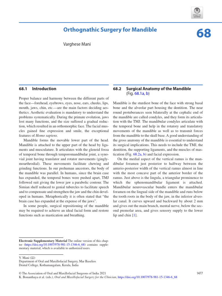 Orthognathic Surgery: Mandible Guide | PDF | Human Head And Neck ...