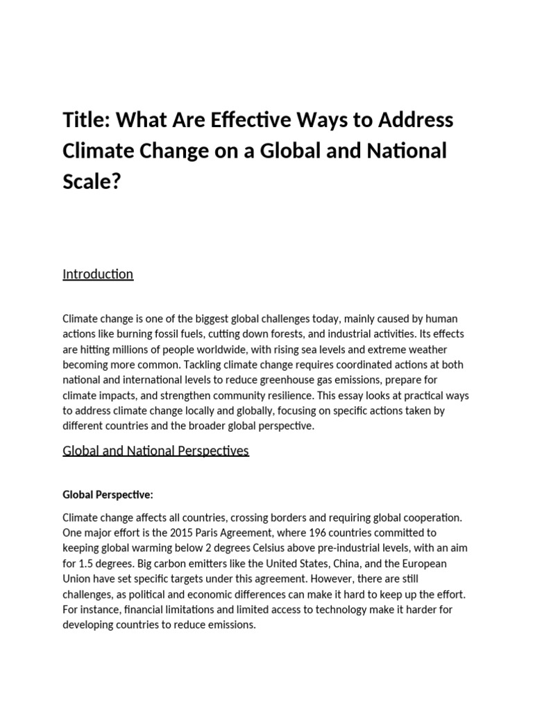 GP Research Paper On Climate Change Final v2 | PDF | Climate Change ...