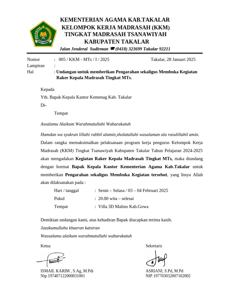 Undangan Raker 2025 | PDF