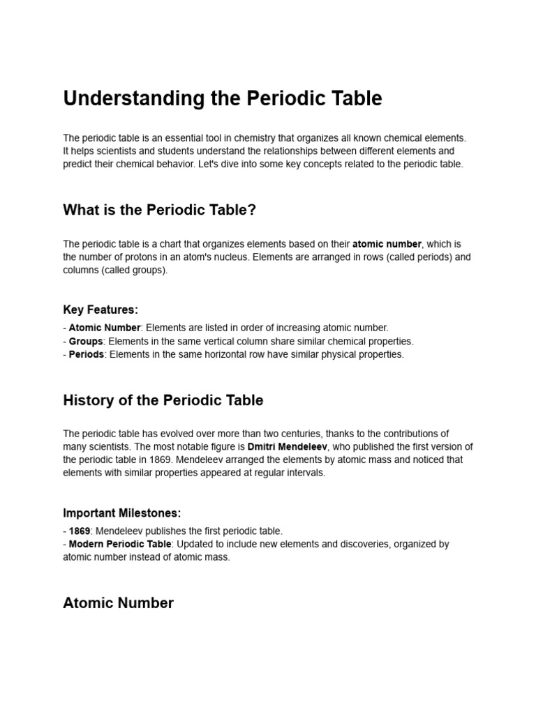Overview of the Periodic Table | PDF | Periodic Table | Chemical Elements