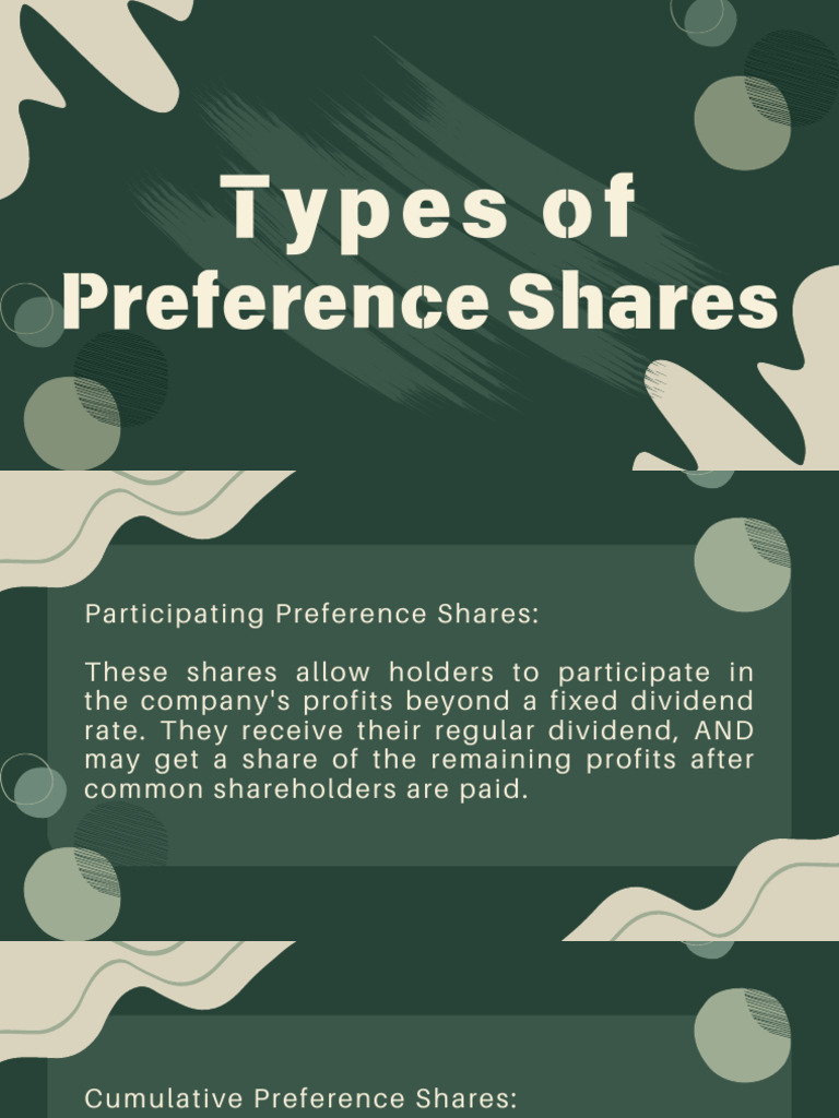Types of Preference Shares Explained | PDF