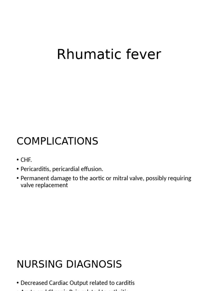R fever complication and n diagnosis | PDF